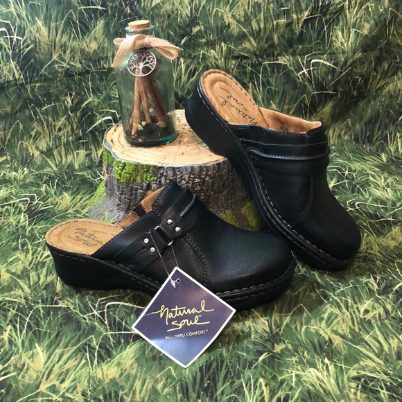 Natural Soul | Shoes | Natural Soul Black Mule Clogs Size 8w | Poshmark